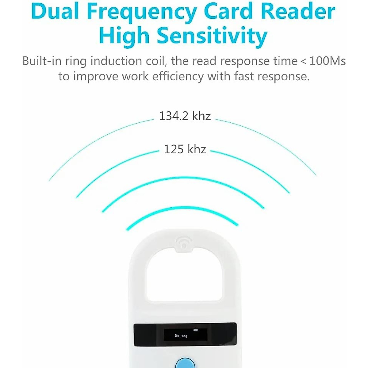 Animal Chip ID Scanner Dog Microchip Reader with OLED Display Screen Supports FDX-B（ISO11784/11785） and EMID Microchips