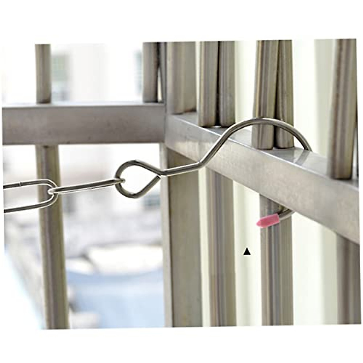 Cabilock 2pcs Closet Drying Rack Stainless Steel Hooks Wall Mount Clothes Rack Clothes Drying Rack Chain Clothes Storage Chains Outdoor Clothes Clips Clothes Drying Chain Clothes Hangers