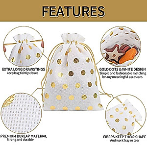 DERAYEE Drawstring Burlap Gift Bags, 5 x 7 Inch Linen doodie Bags for Wedding Party Favors (24-Pack)