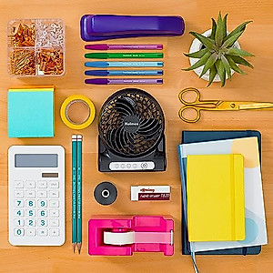 HOLMES 4" Personal Fan, Rechargeable Battery, 3 Speed Settings, Lightweight, Compact and Portable, Adjutstable Head, Home and Office, USB Cable, Black Finish