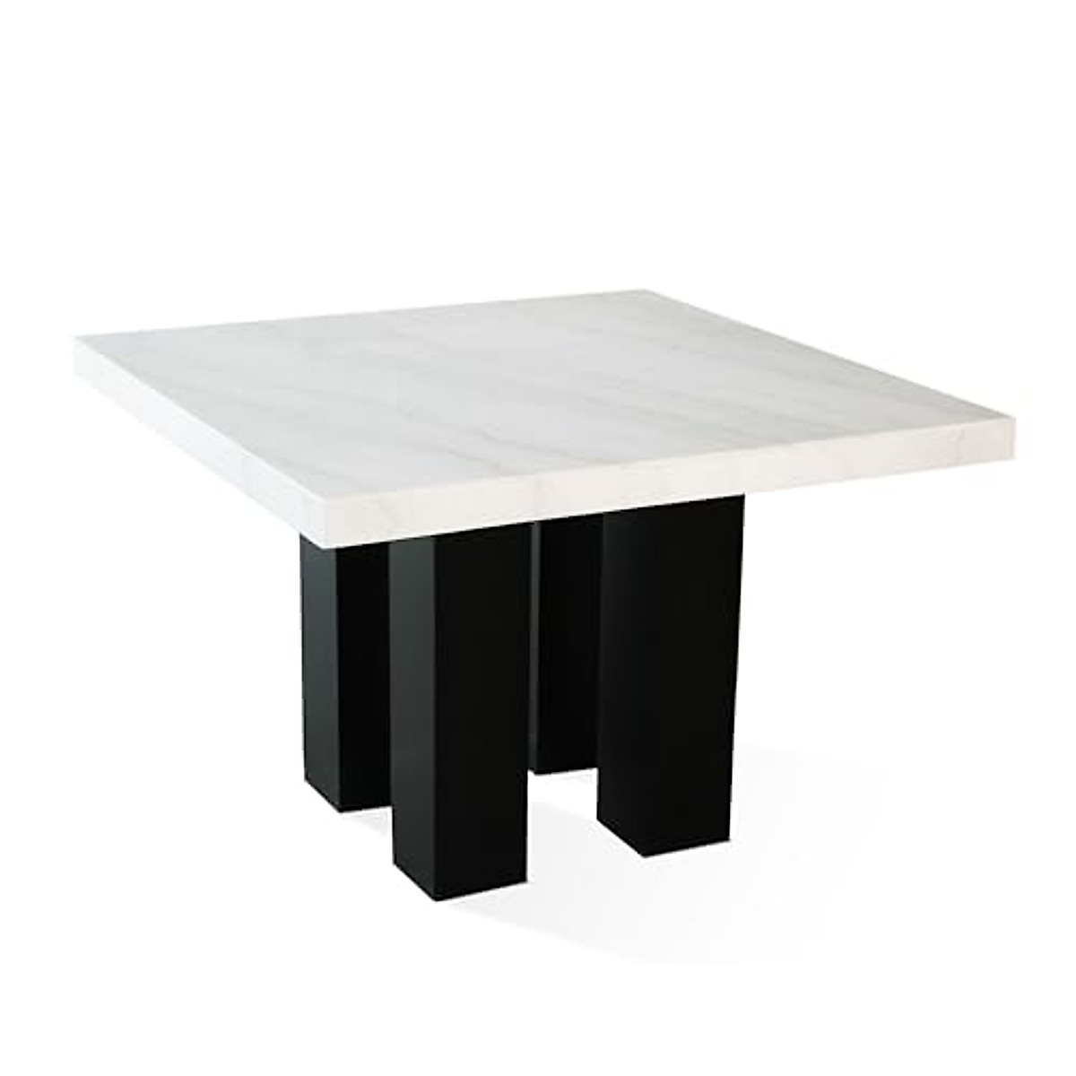 Liveasy Furniture 5-Piece Marble Dining Table Set for 4, Counter Height Dining Table Set with 4 Counter Height Chairs (Grey)