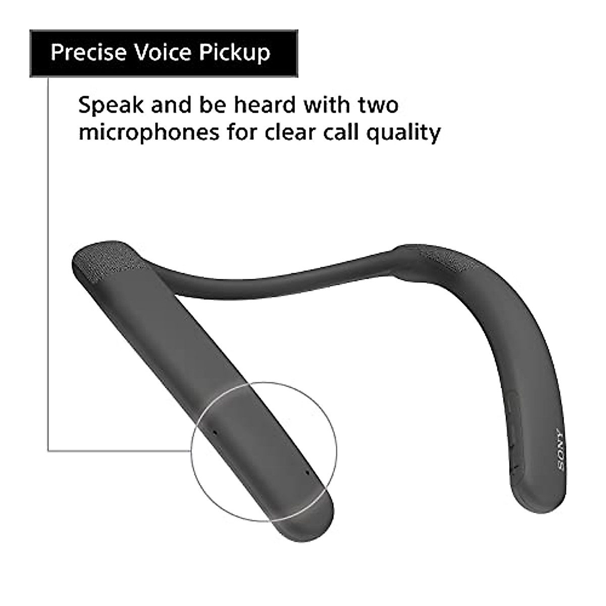 Sony SRS-NB10 Wireless Neckband Bluetooth Speaker Comfortable and Lightweight with Technology to Work from Home, Built-in mic, 20 Hours of Battery Life, and IPX4 Splash-Resistant- Charcoal Gray
