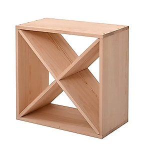 Justincity 24 Bottles of Modular Bamboo and Wood Wine Rack, Stackable Cube Wine Rack, Easy to Assemble, Suitable for Kitchen, Wine Cellar Storage Room and Bar