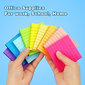 Early Buy Lined Sticky Notes with Lines 3x3 Self-Stick Notes 9 Bright Color 9 Pads, 70 Sheets/Pad