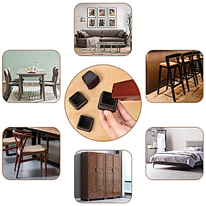 Ezprotekt 24 Pcs Square Chair Leg Floor Protectors with Felt, Silicone Felt Furniture Pads for Hardwood Floor, Dining Table Leg Caps Covers No Scratches and Noise (L Fit: 1-1/10" to 1-3/10", Black)