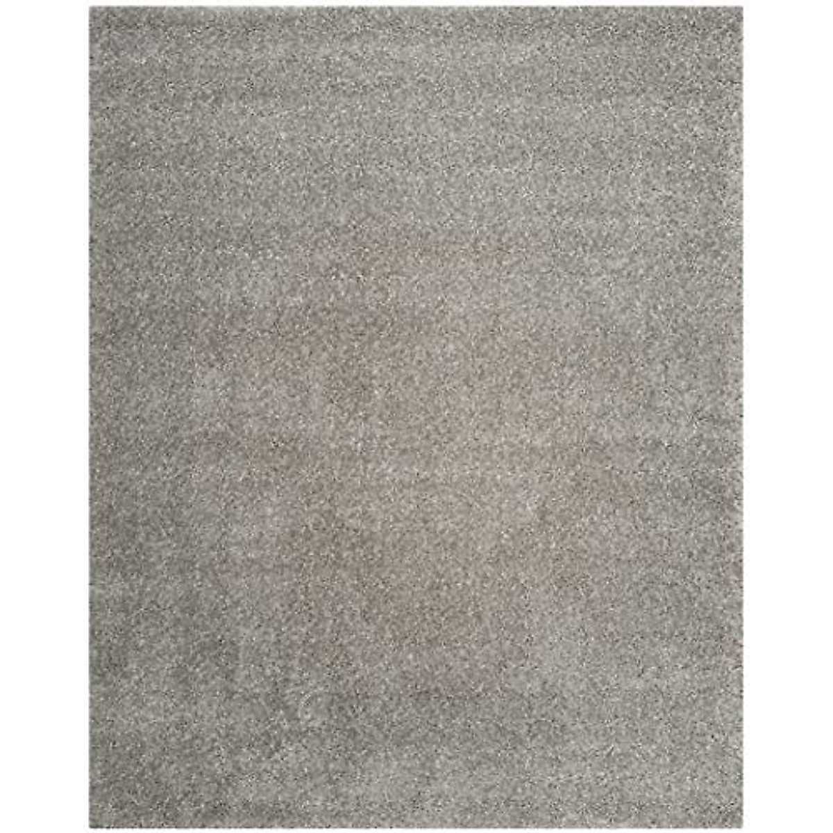 SAFAVIEH Santa Monica Shag Collection 6'7" x 9'6" Silver SGN725 Solid Non-Shedding Living Room Bedroom Dining Room Entryway Plush 2-inch Thick Area Rug
