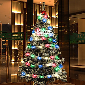 Christmas Tree Ribbon Lights,13ft Fairy LED String Lights Copper Wire Battery Powered Gold Silver Ribbon String Lights Christmas Decor for Party Weddings New Year Christmas Tree Decorations