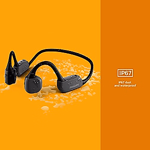 Philips GO A6606 Open-Ear Bone Conduction Bluetooth Headphones with Lightweight Neckband, Waterproof, Black