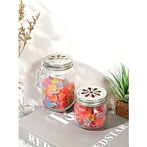 28 Pieces Daisy Jar Lids Regular Mouth Mason Jar Lids Daisy Cut Lids Storage Canning Lids Compatible with Straw Hole For Drinking Daisy Flower Jar Lids