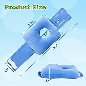 G Tube Tummy Time Pillow for Baby Feeding Tube Belt Pad Pillow with A Hole for Infant Children Kid Adjustable Hook & Loop Closure, Blue, 25*23*2cm