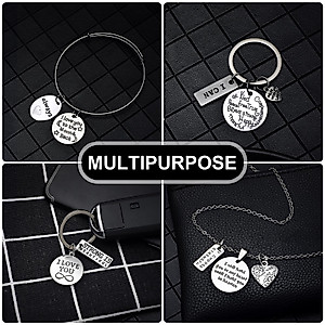 Hicarer 259 Pieces Inspirational Motivational Keychains Charms Bulk Keychains Inspirational Words Charms with Open Jump Rings Key Rings for Various DIY Necklaces, Bracelets