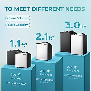 EUHOMY 1.1 Cubic Feet Mini Freezer, Countertop, Single Door Compact Upright Freezer with Reversible Door, Removable Shelves, Small freezer for Home/Dorms/Apartment/Office, New Black