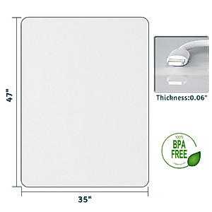 Futurwit Clear Chair Mat for Hard Floors, 47'' x 35'' Transparent Floor Mat for Office, Floor Protector Mat for Office, Home - Rectangle