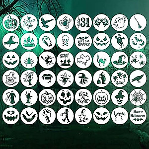 Winmany 48PCS Stencil Template for Painting Halloween Drawing Template Reusable Openwork Stencil Painting DIY Crafts on Wood Wall Home Decor (48PCS Halloween)