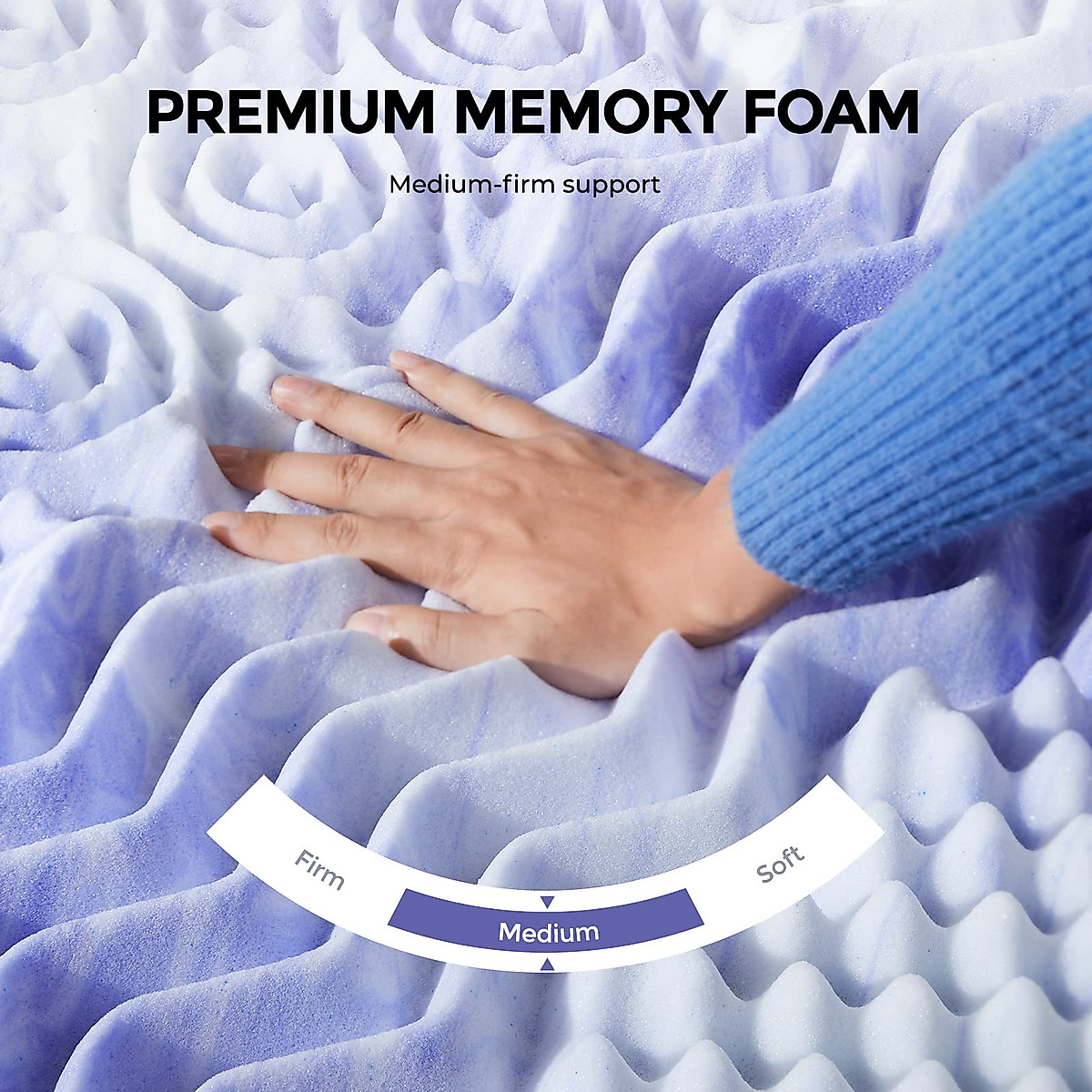 Dreamsmith 3 Inch 7-Zone King Memory Foam Mattress Topper, Cooling Gel Infused Foam Mattress Topper King for Pressure Relief, CertiPUR-US Certified