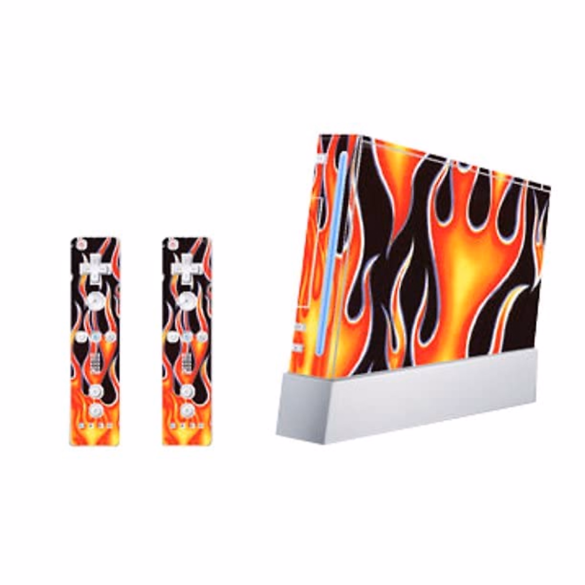 Mightyskins Skin Decal Skin Compatible with Nintendo Wii Console + Two Wiimote Controllers Sticker- Hot Flames