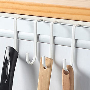 Cabilock Towel Hooks 2pcs Board Robe Punch Clothes Bag Traceless Hanger Storage Hook Japanese Useful Hooks Iron Over Towels Cupboard Towel Free Clo for Organizer Ironing Sturdy White Door Towel Hook
