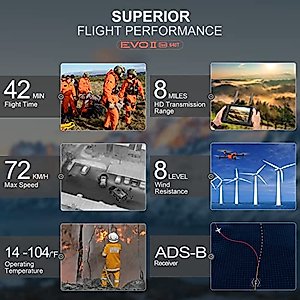 Autel Robotics EVO II Dual 640T Enterprise Bundle, 640*512@30fps Thermal Imaging Sensor＆8K Visual Camera, 10+ Multiple Temperature Measurement Modes, 720° No Blind Spot, 42Mins Flight Time, ADS-B Receiver&Data Encryption, F-ree Thermal Analysis Tool, 1-1