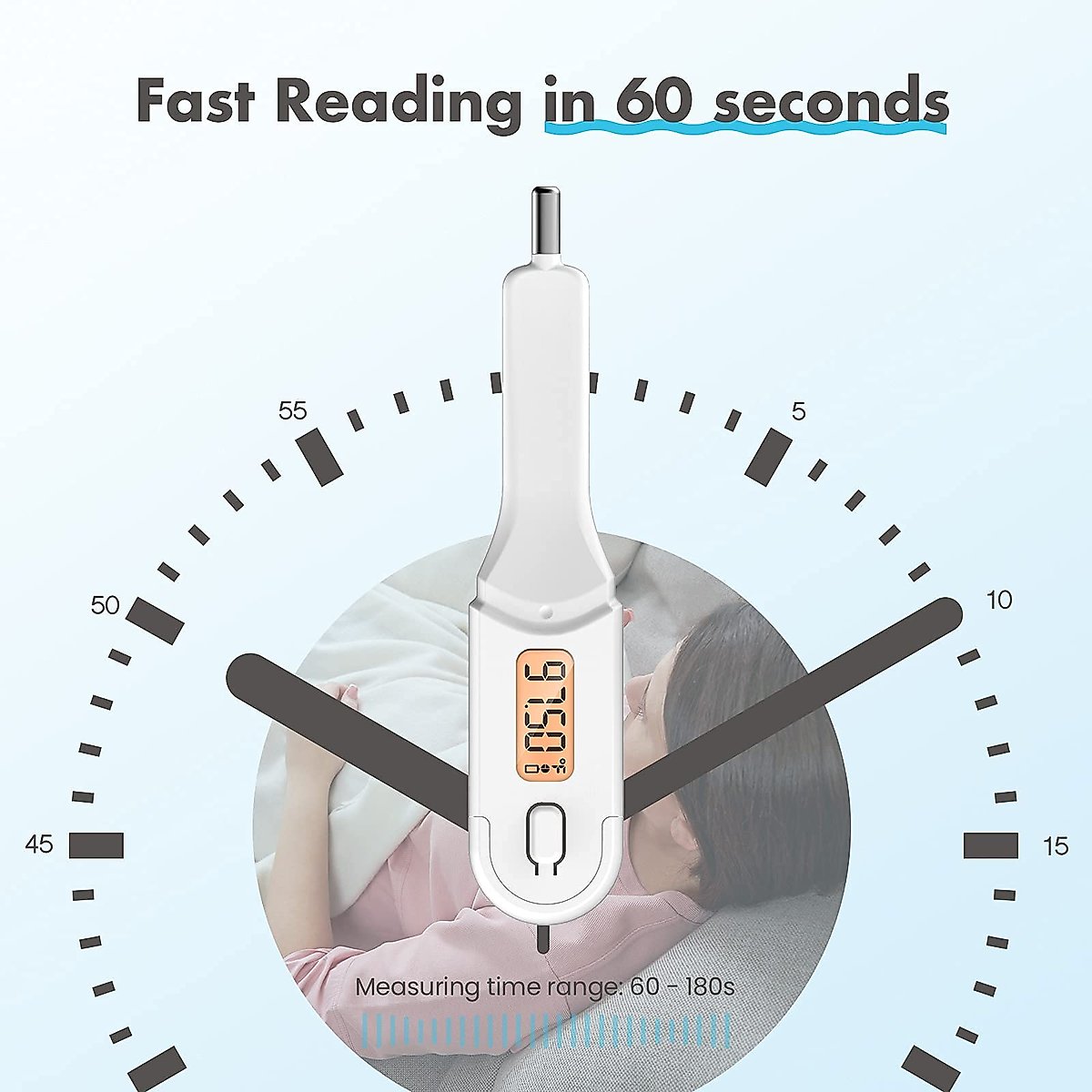 Femometer Basal Body Thermometer, Basal Thermometer for Ovulation, BBT for Fertility Tracking, Soft Backlight and Memory Recall, FM-VC-301(White)