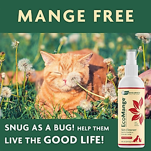 EcoMange Mange Relief for Dogs & Cats – 8 Oz. Cat & Dog Itch Relief, Sarcoptic & Demodectic Mite Spray – Herbal Extract & Essential Oil Itch Relief for Dogs – Natural Cat & Dog Sprays by Vet Organics