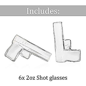 Pistol Whiskey Gun Decanter & Pistol Shot Glasses Set - Comes with A large Carrying Case - Drinking Party Accessories, Pistol Gun Liquor Decanter Bottle Great Gift!