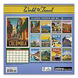 World Travel Classic Posters 2021 Wall Calendar