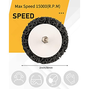 ZORUNNA 2" 4Pcs Quick Change Easy Strip Discs with 1/4" Hex Shank, Paint Stripper Wheel for Removing Paint, Cleans Welds Rust Removal.
