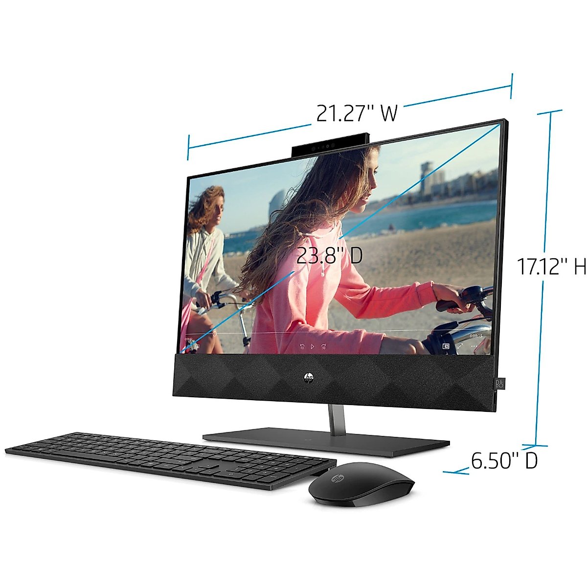 HP 23.8-inch Touchscreen All-in-One PC with Intel 10th Gen Processor, 64GB RAM, Windows 11 Pro, Bang & Olufsen Speakers, 3x USB 3.1, 3-in-1 Memory Card Reader, Keyboard/Mouse