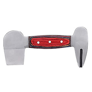 plplaaoo 6.7in Hoof Knife Sharpener, Double Sided Blade Farrier, Hoof Knife with Wooden Handle, Horse Shoe Knife Right Handed, Horses Hoof Trimming Tools for Horses Hoof Repairment, Tool Steel