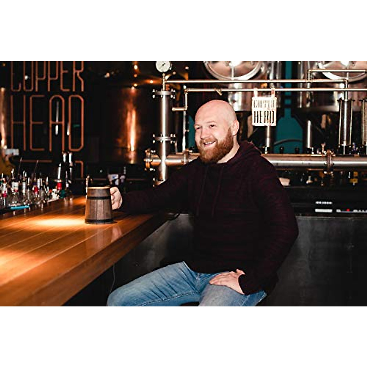 Etno Motif Handmade Beer Mug Wooden Tankard Beer Stein Alder Wood Beer Mug - Great Gift Idea