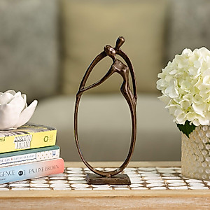 Danya B. Circle of Love Bronze Sculpture - Contemporary Home Decor - Modern and Elegant Couple Embrace of Eternal Love for Wedding, Anniversary, Birthday or Gift of Love