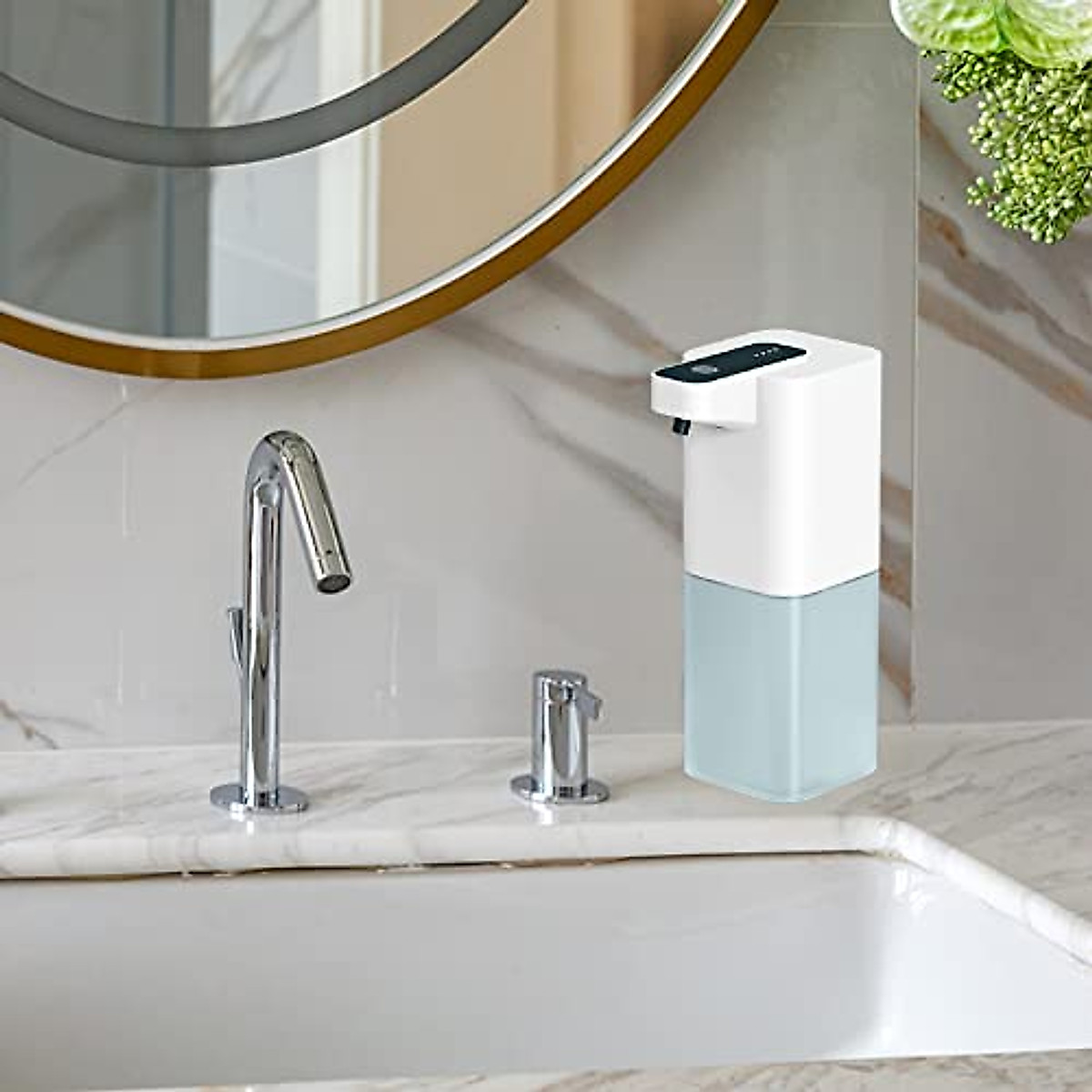 Eforcase Soap Dispenser, Automatic Foaming Hand Soap Dispenser Touchless Foam Soap Dispenser Rechargeable Bathroom Countertop Soap Pump for Bathroom Kitchen 15.2oz/450ml