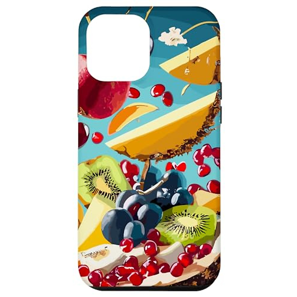 iPhone 14 Pro Max apples, grapes, mango, kiwi fruit, peaches, red cherries Case