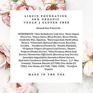 Mom's Secret 100% Natural Foundation, Organic, Vegan, Aloe Based, Natural Sun Protection, Gluten Free, Cruelty Free, Made in the USA, 1FL Oz. (Nude)