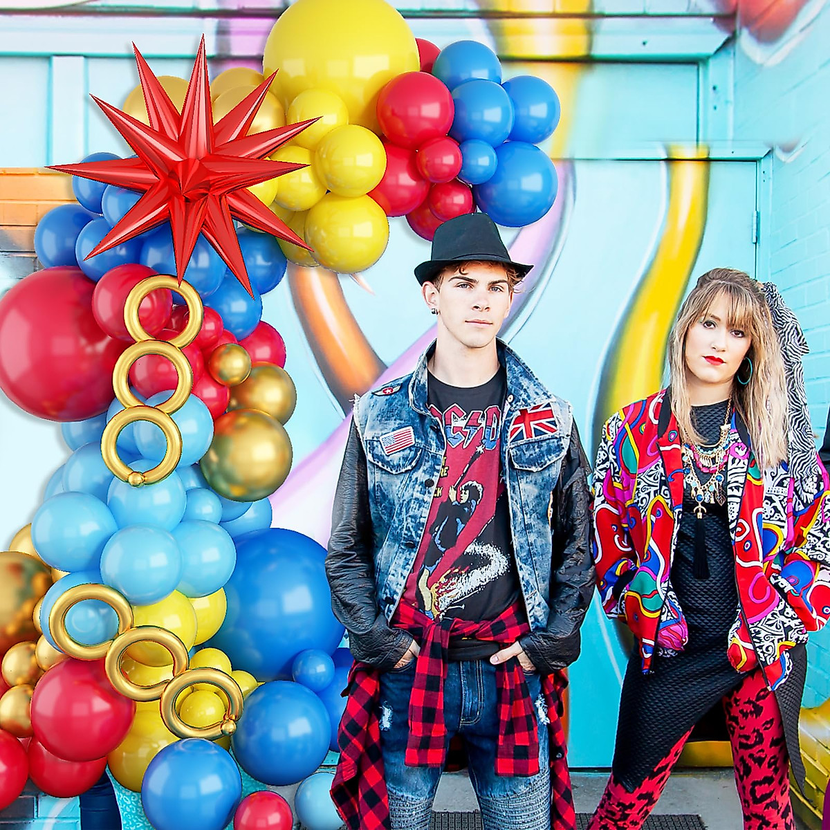 Balloon Arch Kit, Red Blue Yellow Balloons Garland Kit with Explosion Star Foil Balloons for Cartoon Hedgehog Carnival Circus Theme Birthday Party Baby Shower Decorations