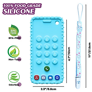 Baby Teething Toys, 2 Pack Teething Toys for Babies 0-6 Months 6-12 Months, Baby Teether Baby Toys 3-6 Months 6 to 12 Months, Cell Phone Baby Teether, Teethers for Babies 0-6 Months 6-12 Months