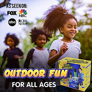 Toy Rocket Launcher for Kids: Best Girls & Boys Toys Stomp Dual Air Rockets Foam Mortar Launcher Kit. Rocket Toy for Kids Age 5 6 7 8 9 10 Year Old Kid. Fun Outside Toys & Cool Boy Gifts Outdoor Toys