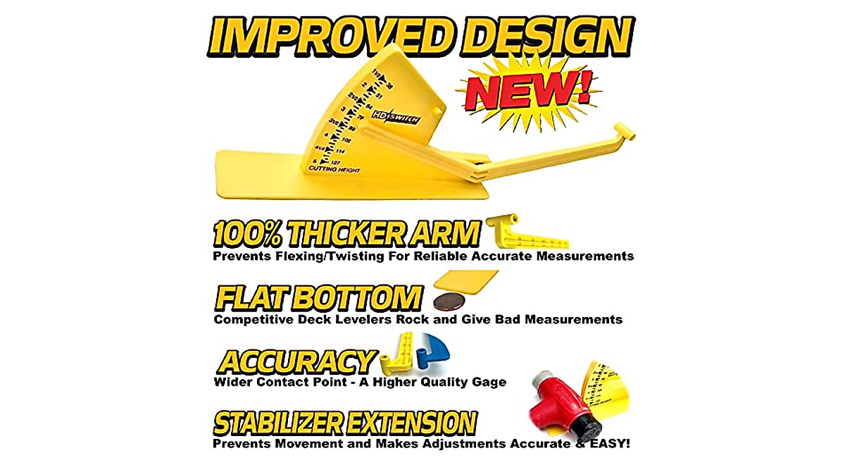 Accurate HD Switch Deck Leveling Gauge for Mowers & Tractors