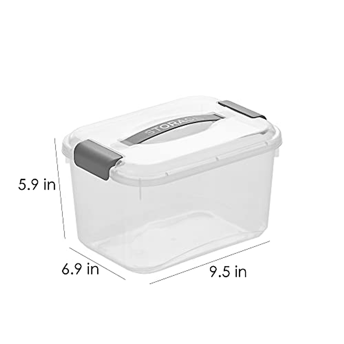 ZHENFAN 5.5 Qt Clear Storage Latch Box/Bin with Lids, 6-Pack Plastic Organize Bins with Handle
