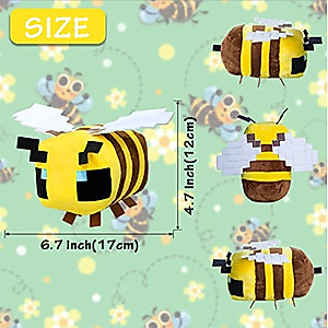 Putrer Bee Plush Toy 6.7''/17cm,Bee Stuffed Animals,Game Toys for Christmas New Year Birthday Gift, 6.7 inches (W-bee plush)