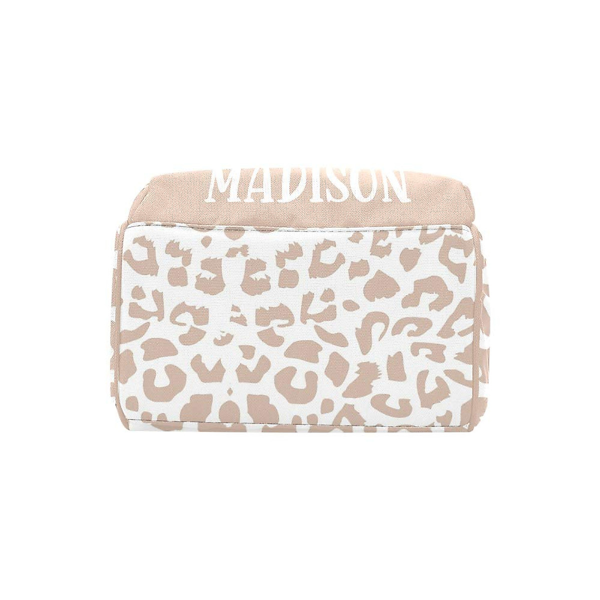 Yeshop Leopard Print Brown Personalized Diaper Bag Backpack Tote with Name,Custom Travel Nappy Mommy for Baby Girl Boy Gift, 10.83 inch * 6.69 inch* 15 inch