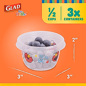 GladWare - Multi Pack - 9ct - Sesame Street Food Storage Containers with Lids | Mixed Sizes Kids Food Containers with Sesame Street Designs, 18 Pc Set | Elmo, Big Bird, Cookie Monster Food Containers
