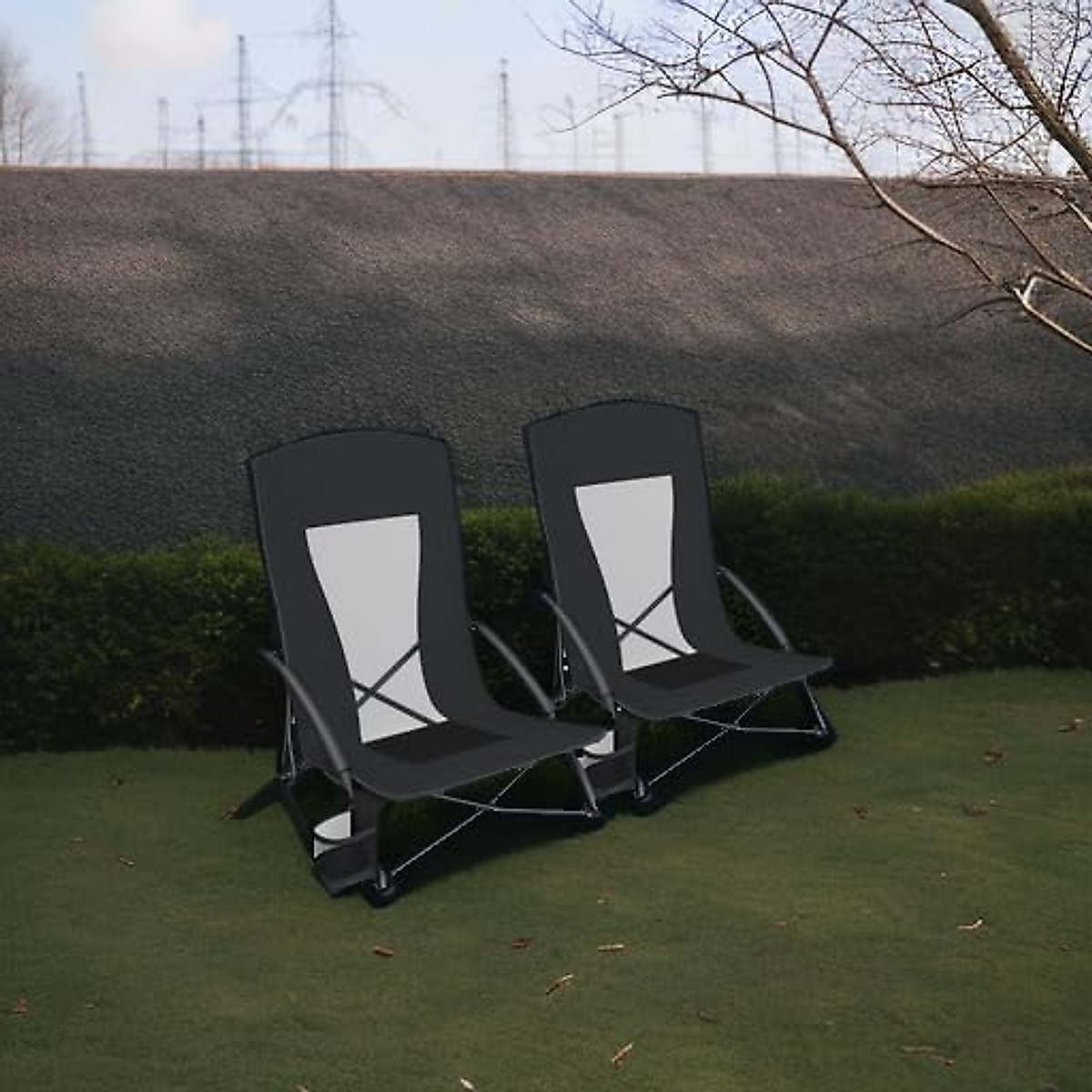 SONGMICS Portable Beach Chairs Set of 2 UGCB067B01