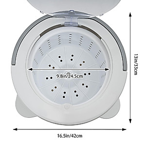 HinLIaDa Mini Manual Dehydrator Washing Machine,Portable Foot Operated Non-Electric Dehydrator, Compact Washer Spin Dryer for Baby Clothes, Underwear or Small Items, Apartment, Dorm, Camping (White)