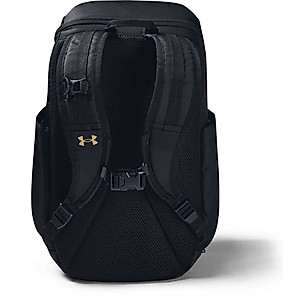 Under Armour Men's Contain Backpack , Black (001)/Metallic Gold Luster , One Size Fits All