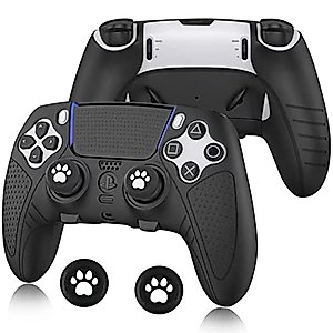 BRHE Anti-Slip Silicone Cover Case for ps5 Edge Controller Soft Rubber Protector Skin for ps5 Edge Wireless Controller with 2 Thumb Grip Caps