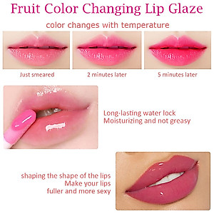 evpct 6Pcs Mini Clear Color Change Changing PH Tinted Lip Gloss Sets for Women Girls 10-12 Lip Oil Gloss Balm Tint Stain Glaze Pack Hydrating Moisturizer Lipstick Magic labiales magicos 0.071fl.oz *6