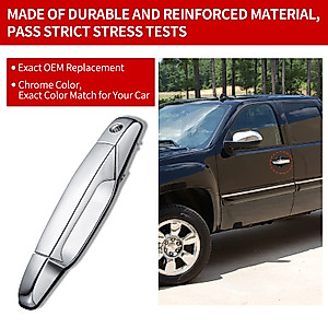 This Hill Exterior Chrome Door Handle,Front Left Driver Side Compatible with 2007-2014 Silverado Suburban Avalanche Tahoe GMC Sierra Yukon Cadillac Escalade-Replaces#20828258 22738721 25960525 80546