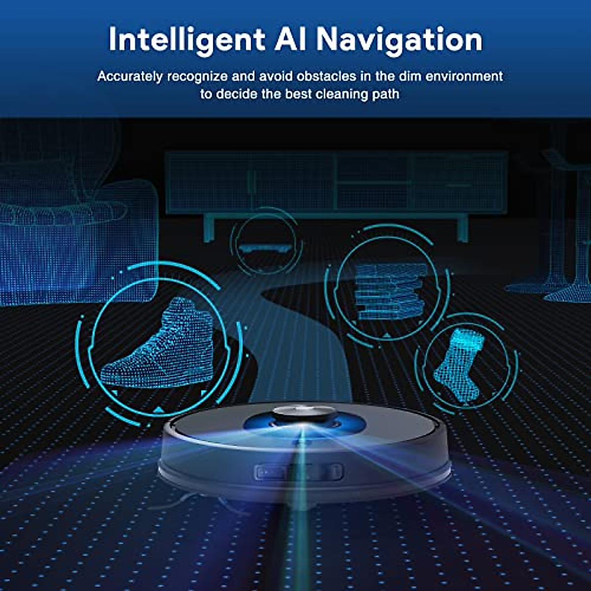 Shellbot Robot Vacuum Cleaner, LiDAR Navigation 4000Pa Robotic and Mop, AI Object Recognition Laser, Multi-Level Mapping, 5200 mAh, 3 in 1, WiFi/App/Alexa, Self Charge Resume Hoover, Gray (SL60)