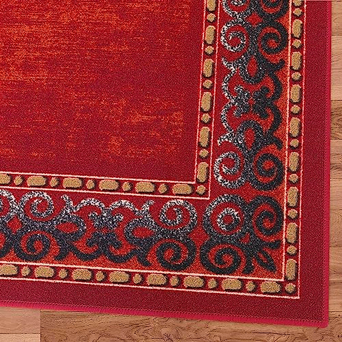 Antep Rugs Alfombras Bordered Modern 3x5 Non-Slip (Non-Skid) Low Pile Rubber Backing Indoor Area Rug (Maroon Red, 3' x 5')